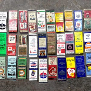 Vintage Matchbook Collection 30 GAS & OIL Graphic Match Books, Shell ...