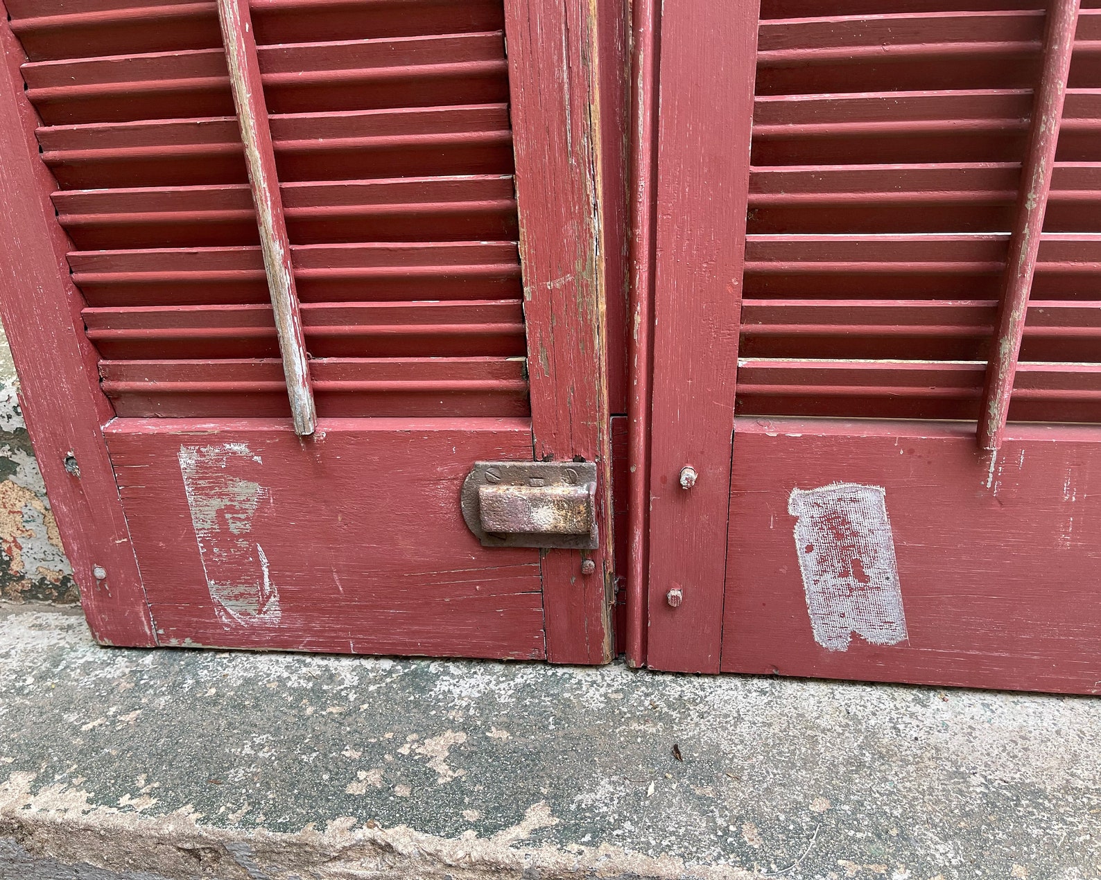 Large Antique Shutters Vintage Pair of Shutters Rustic RED - Etsy