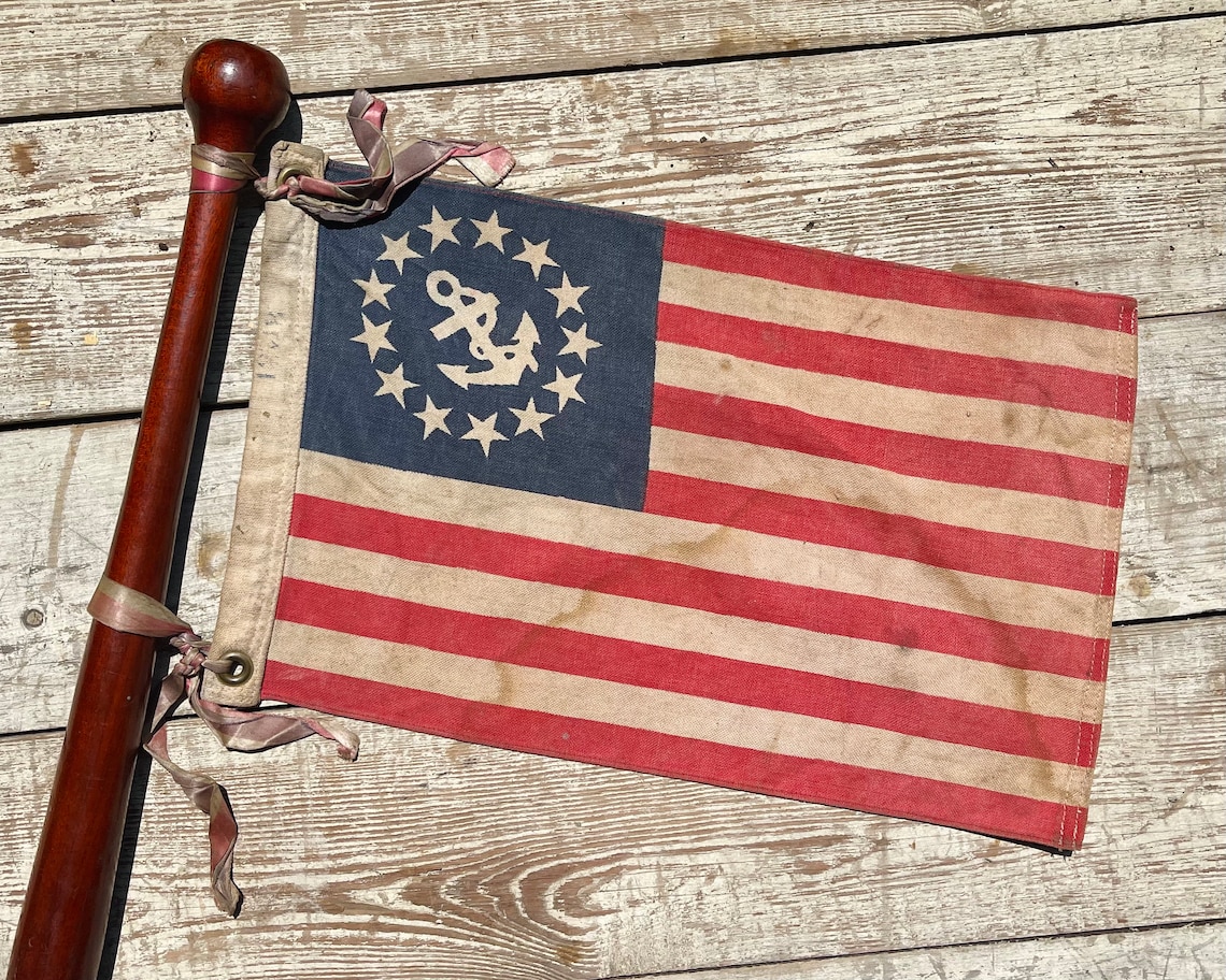 Antique Nautical Ensign Flag Private Yacht Ensign 13 Star | Etsy