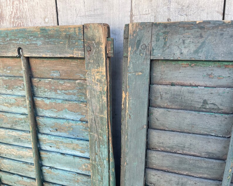Large Antique Shutters Vintage Pair of Shutters Rustic GREEN - Etsy