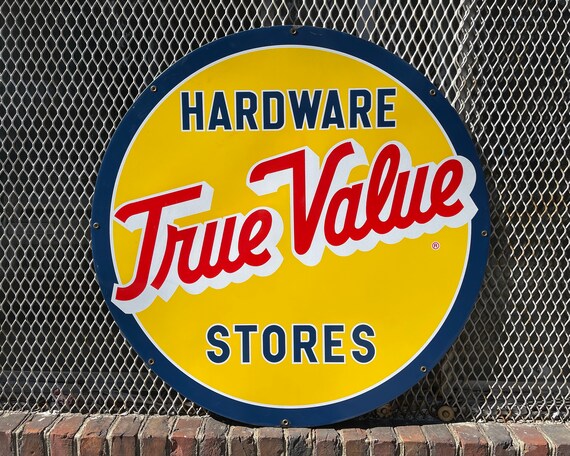 Vintage Porcelain True Value Hardware Store Sign 36'' - Etsy