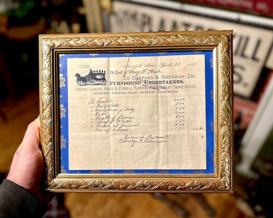 Undertaker & Embalmer Advertising LEDGER Wall Hanging, Coffins, Caskets ...