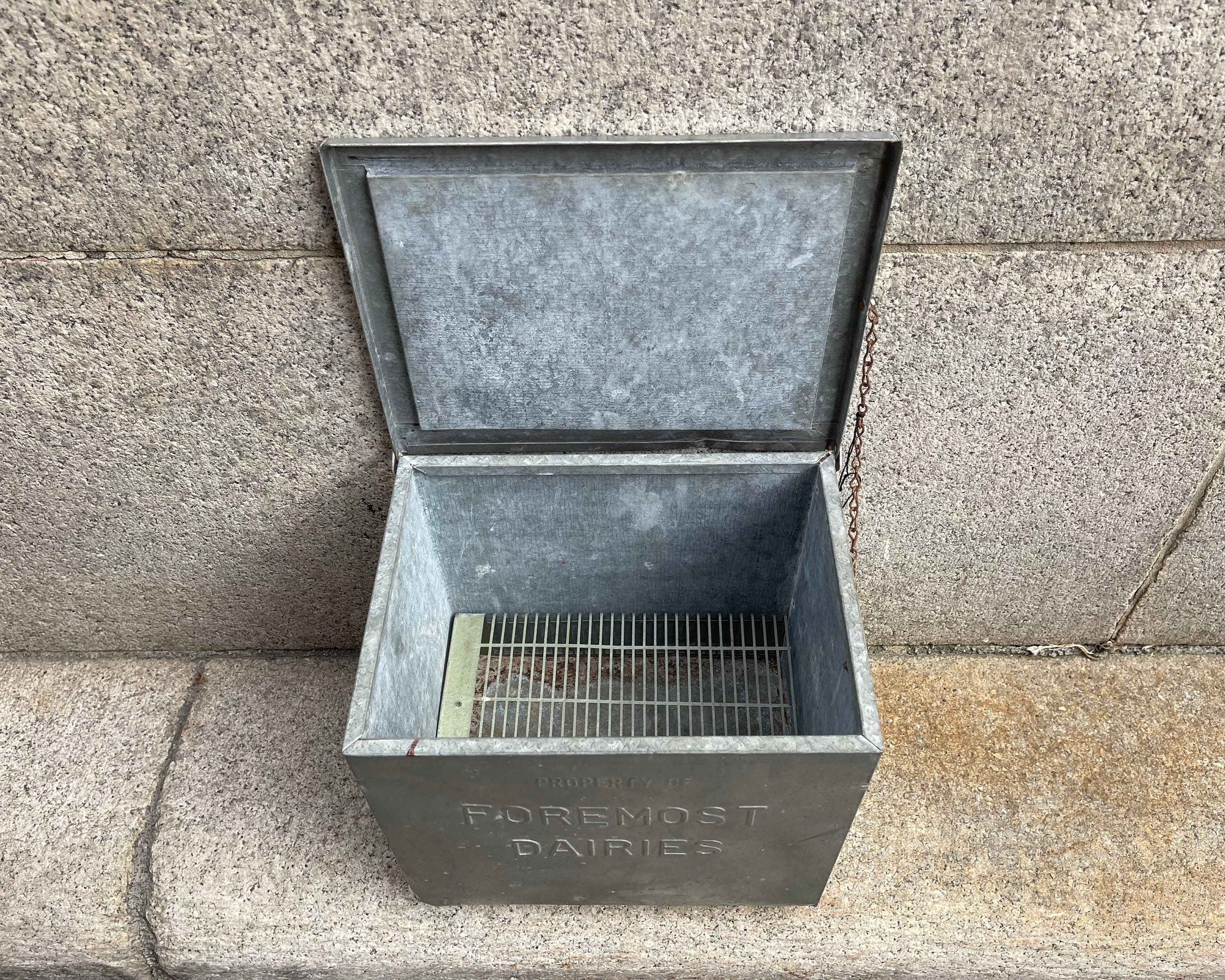 Vintage Galvanized Milk Box Antique Milk Box Foremost Dairies - Etsy