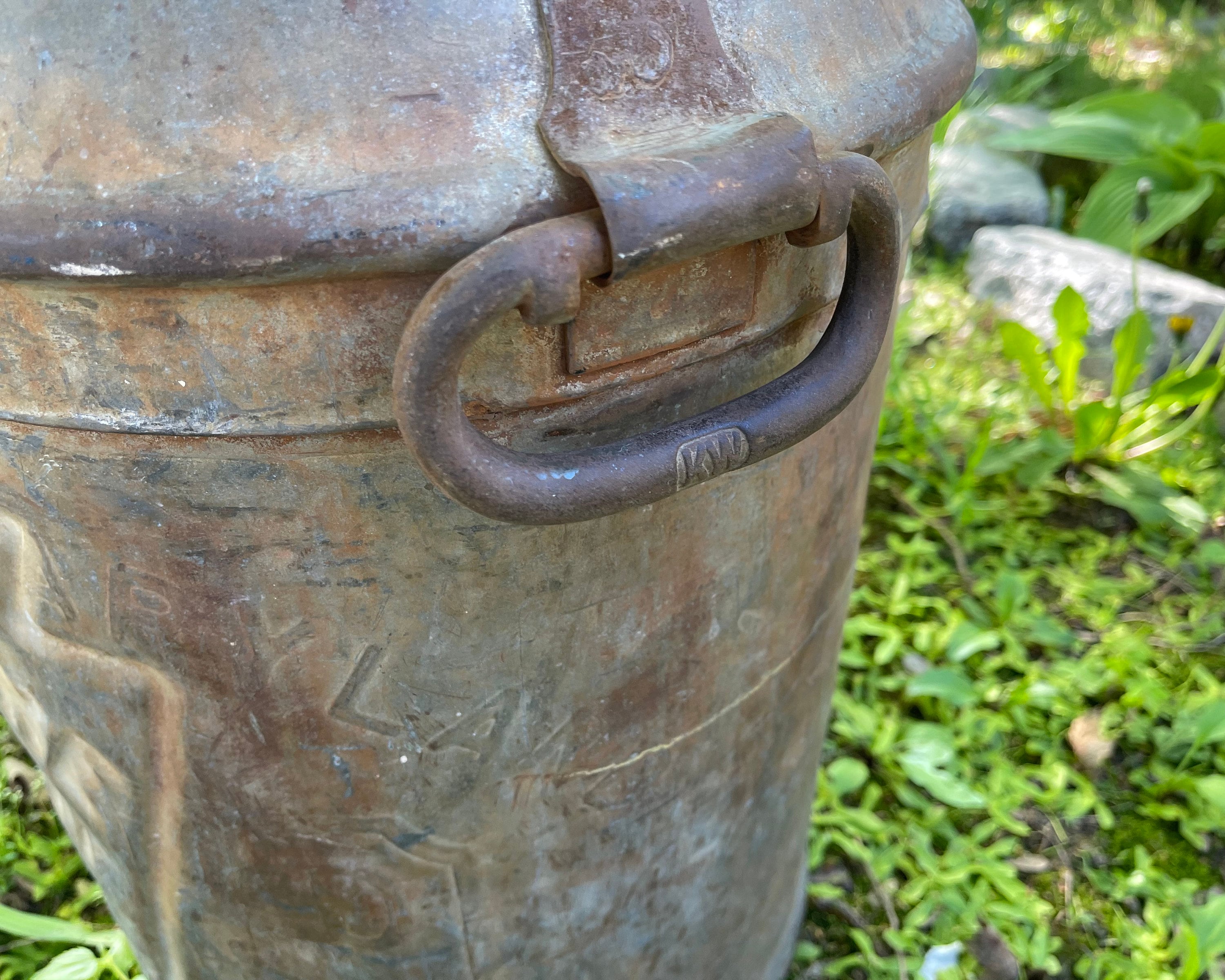 Antique KEYSTONE Dairy Milk Can: Farmhouse Yard Art, Western Maryland ...