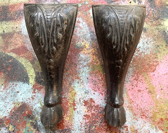 Antique Cast Iron Bench Legs, Train Station Bench Ends, Large Heavy ...