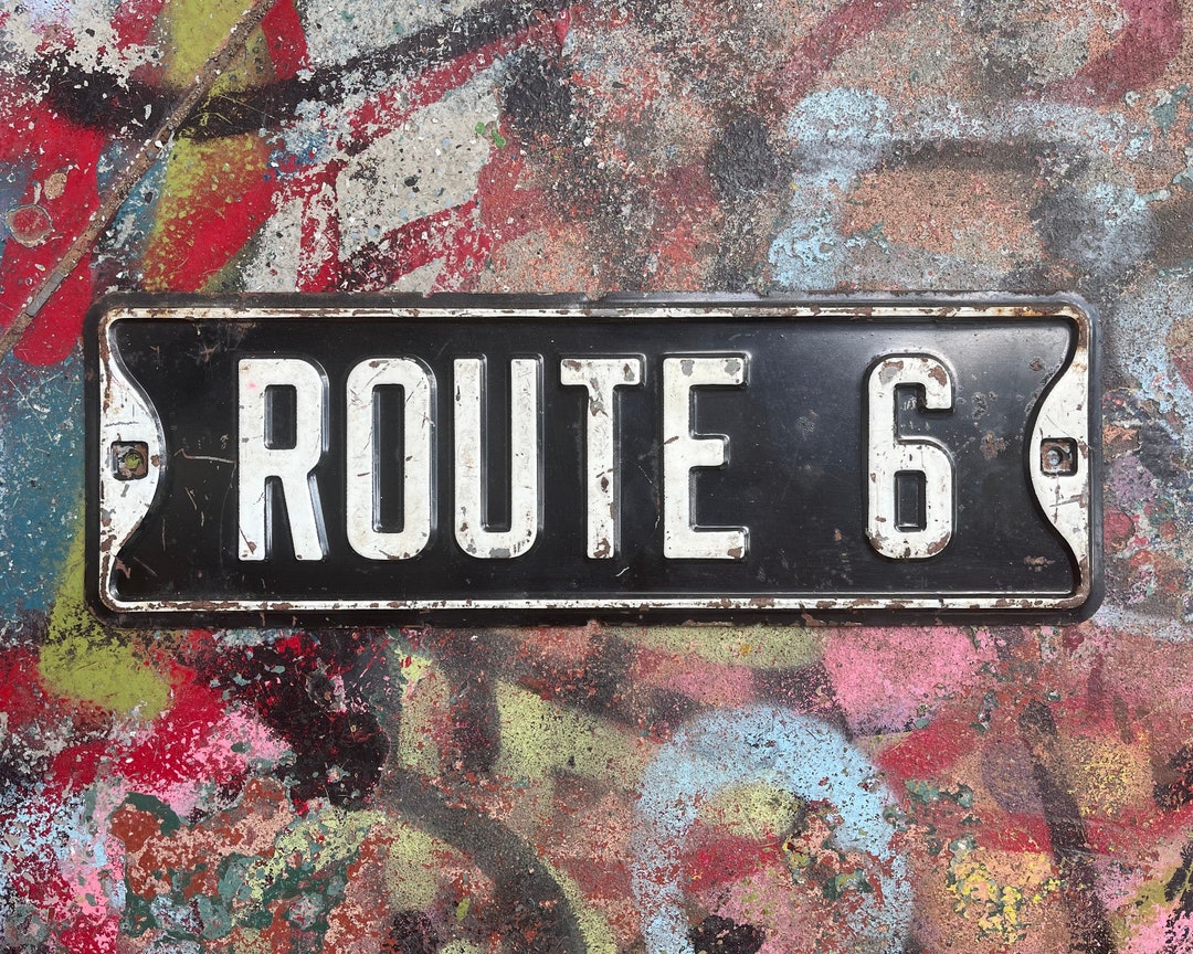 Original Route 6 Sign US RT 6 Road Sign RARE Wall Hanger Garage Home ...