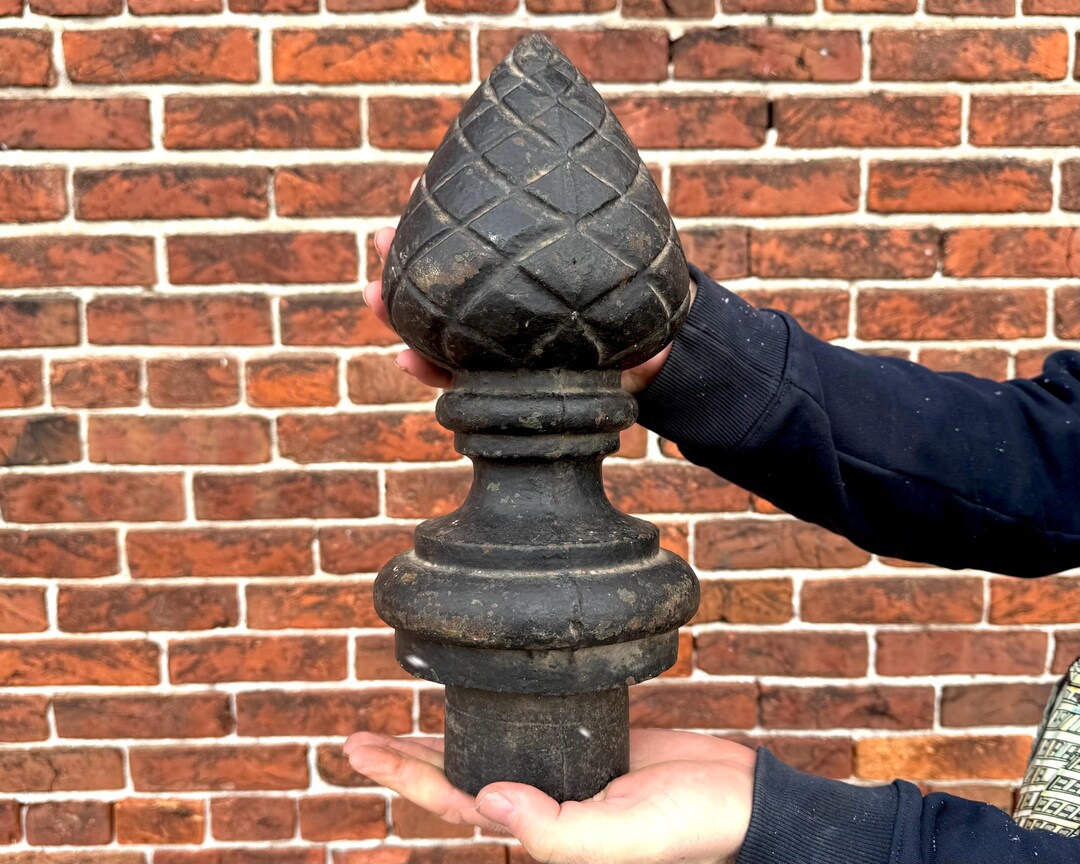 Antique Cast Iron Hitching Post Finial Topper, Extra Large Acorn 20 Lbs, Architectural Salvage ...