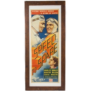 Vintage Race Car Movie Poster, Original 1937 Speed to Spare Columbia ...