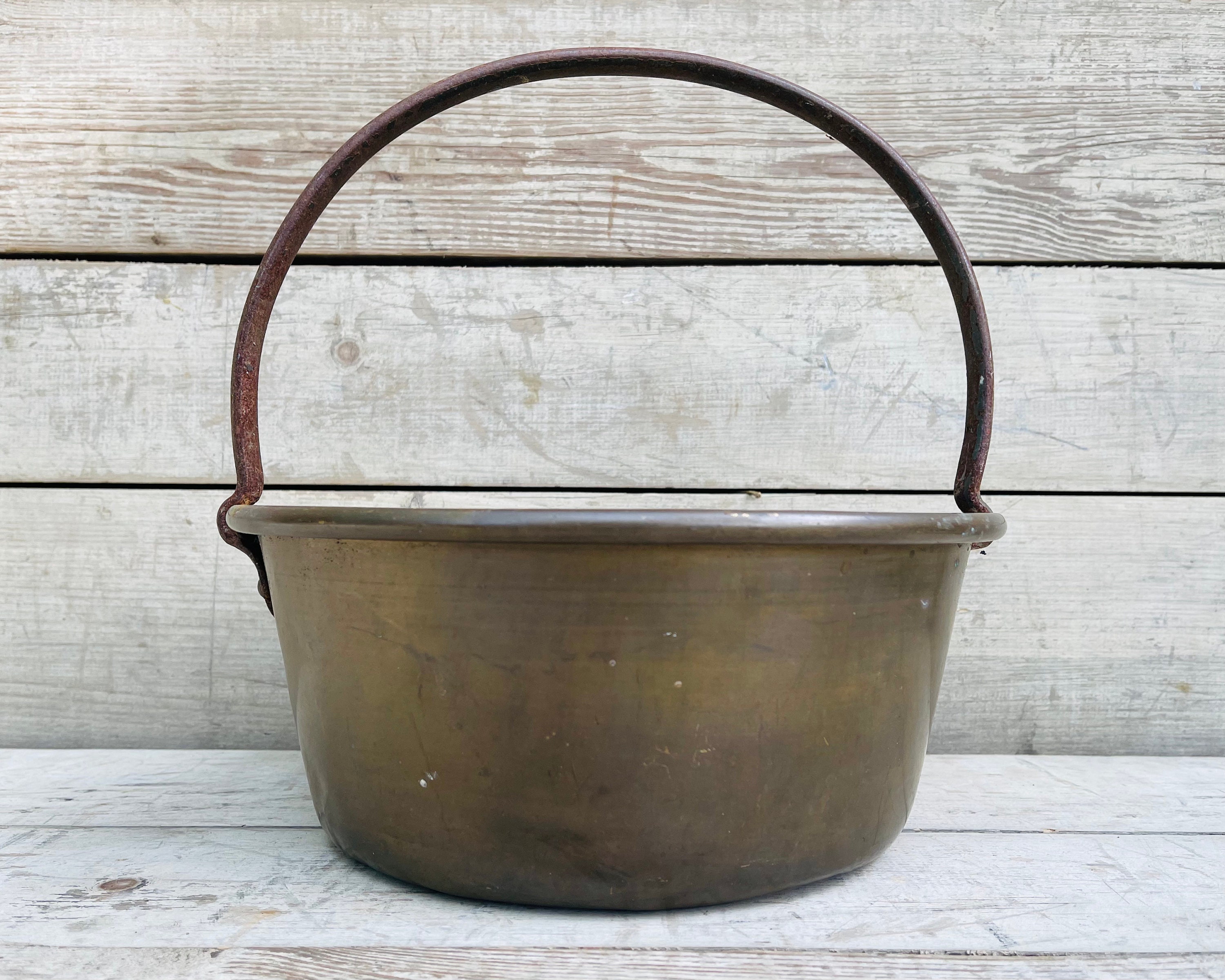 Antique Brass Pot Vintage Wash Pot Basin Farmhouse Antiques | Etsy