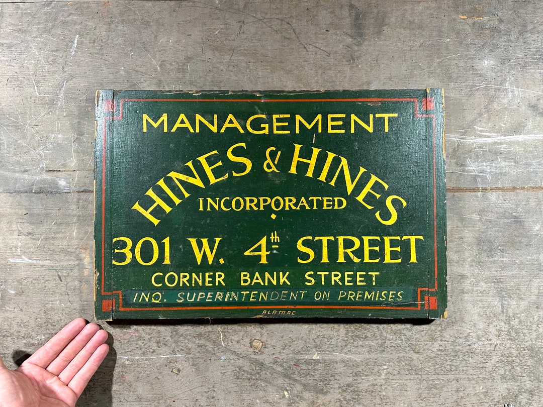 Antique Hand Painted Sign: HINES & HINES NYC, Primitive Decor - Etsy
