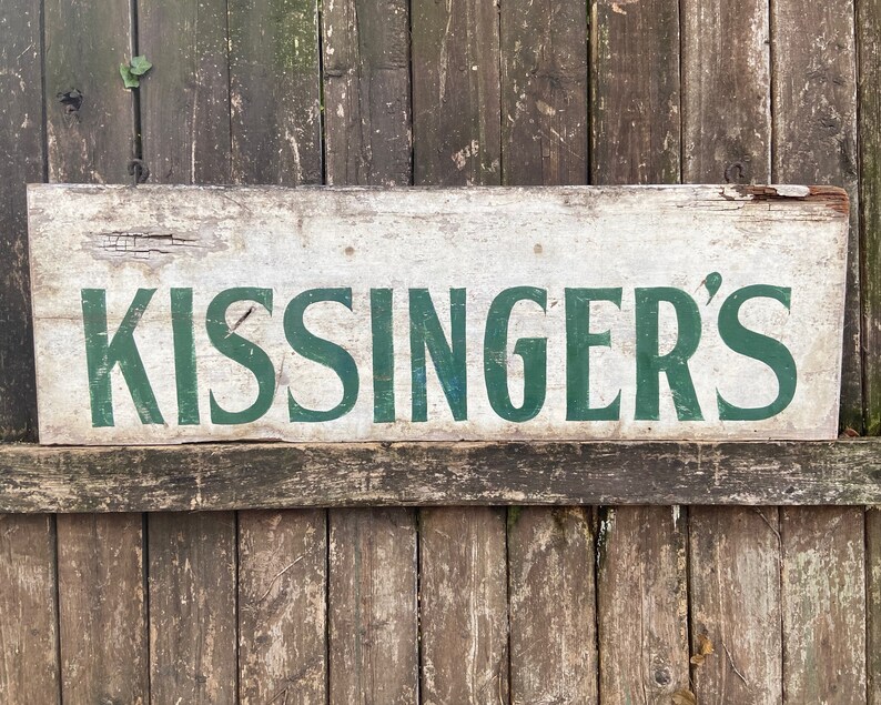 Antique Wooden Sign KISSINGER'S Orchard Lancaster - Etsy