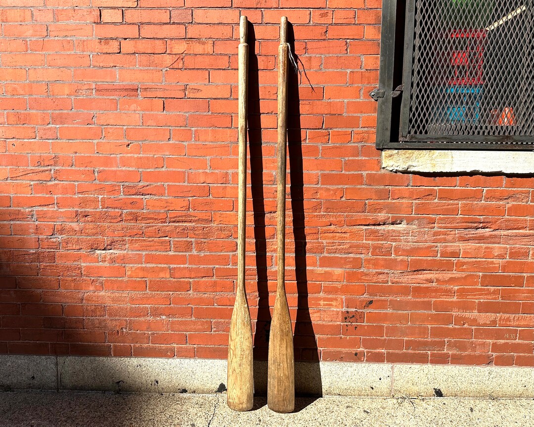 Vintage Wooden Oars 71'' Pair Ship Boat Rustic Beach House Indoor ...
