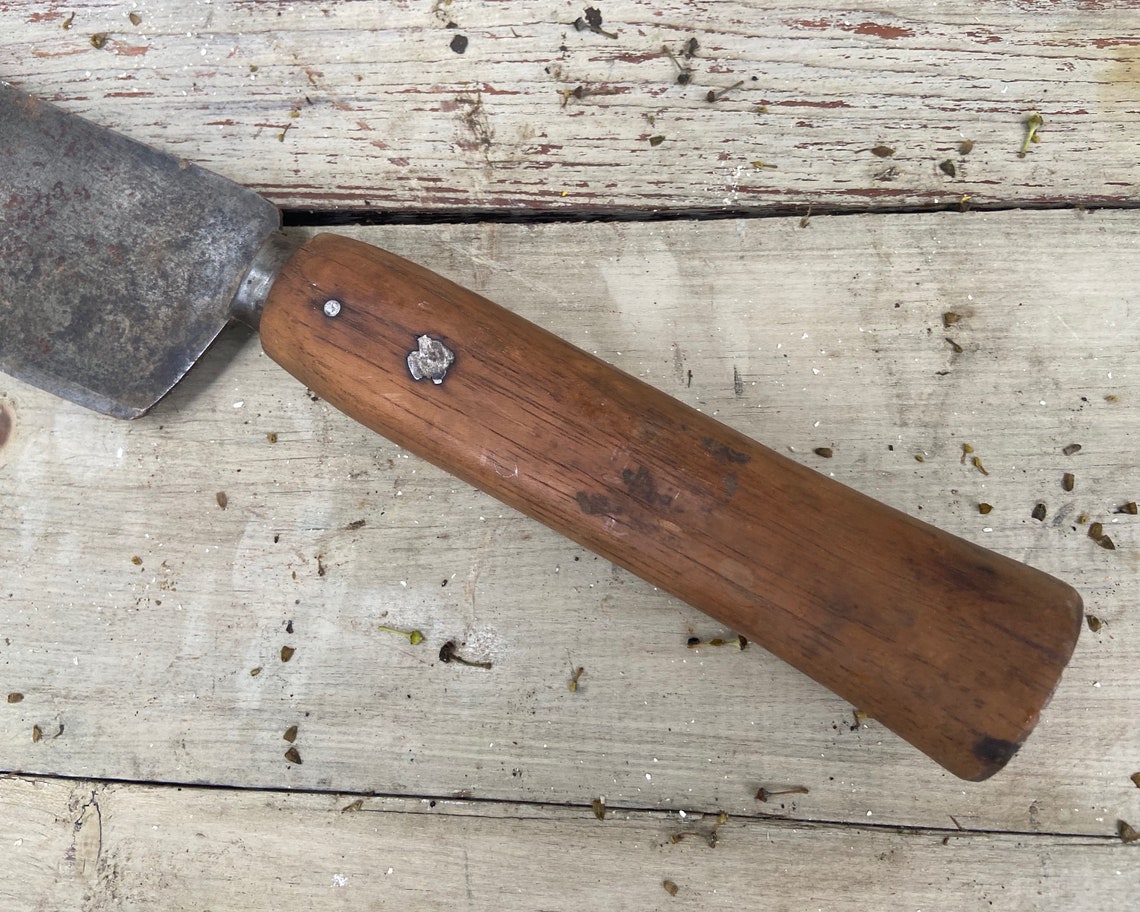 Antique Butchers Knife Meat Cleaver Metal Wooden Handle Chefs - Etsy