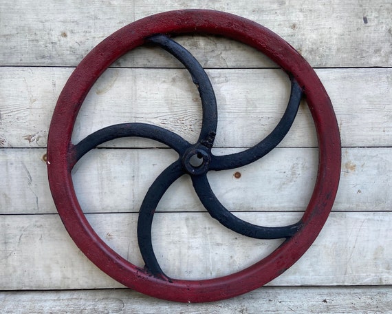Antique Cast Iron Wheel OLD RED PAINT Wheel Hit Miss Engine | Etsy
