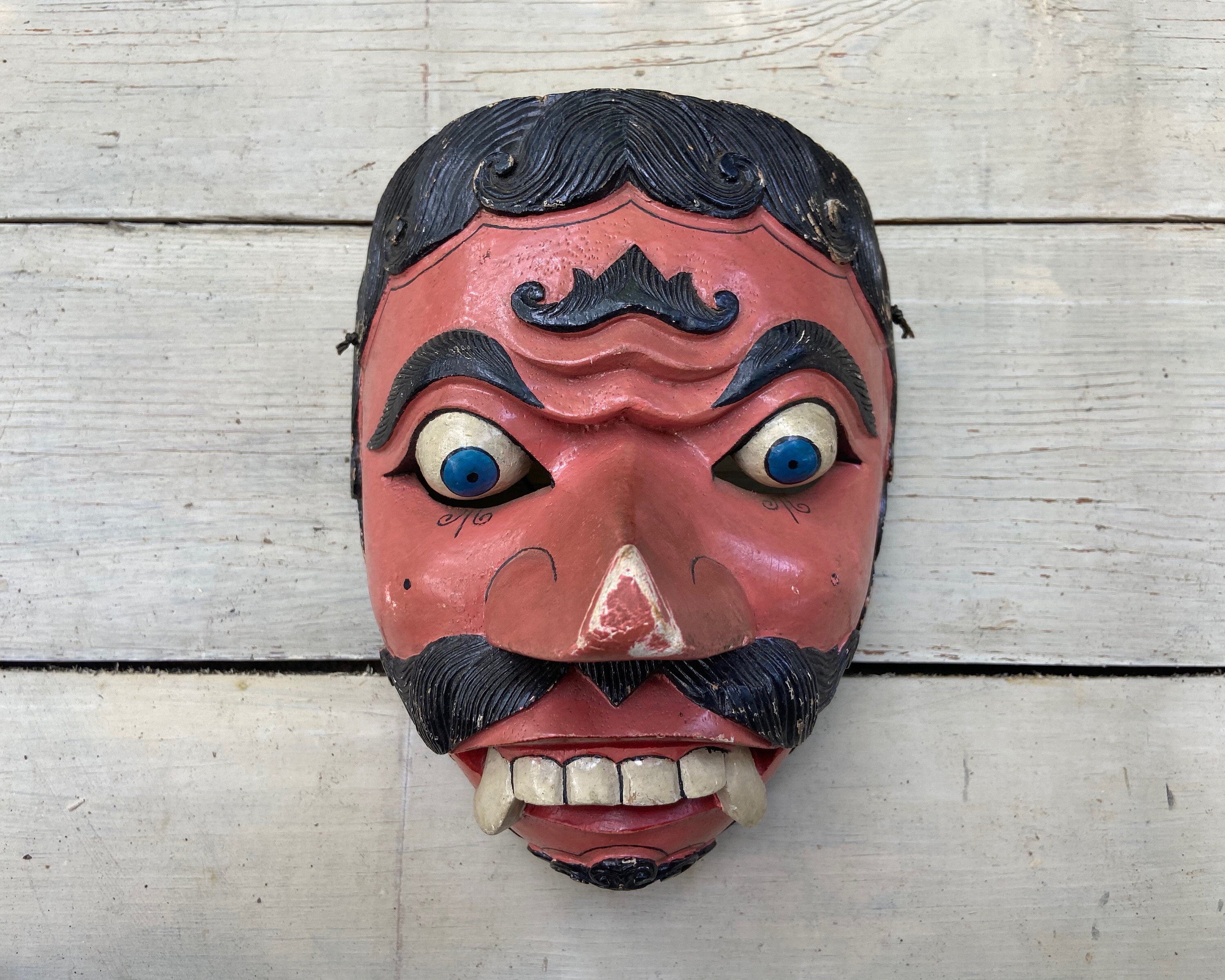 Vintage Devil Mask Antique Costume Carved Mask Wooden Mask - Etsy