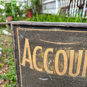 ACCOUNTING DEPARTMENT Antique Sign, 1800s Sand Smaltz Gold Paint, EARLY ...