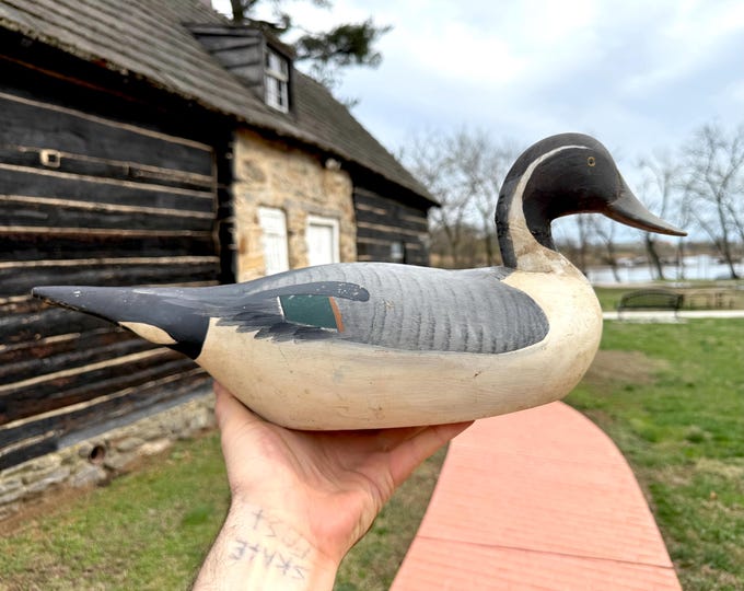 Duck Decoy, Folk Art Hand Carved Duck Sculpture, Hunting Ans Fishing ...