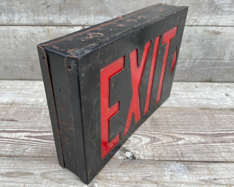 Vintage Exit Sign Metal Theater Sign Wall Hanging Exit Sign - Etsy