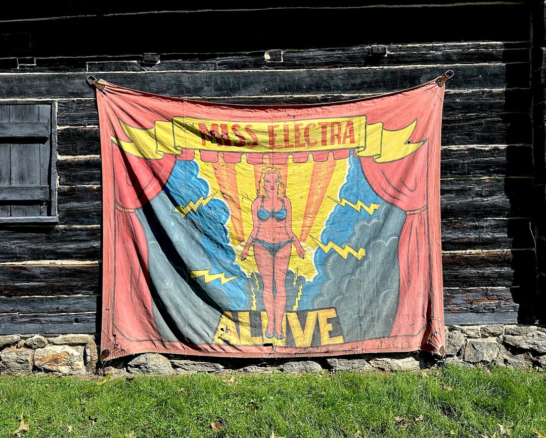 Sideshow Banner Vintage Canvas Freak Show Advertising Banner - Etsy