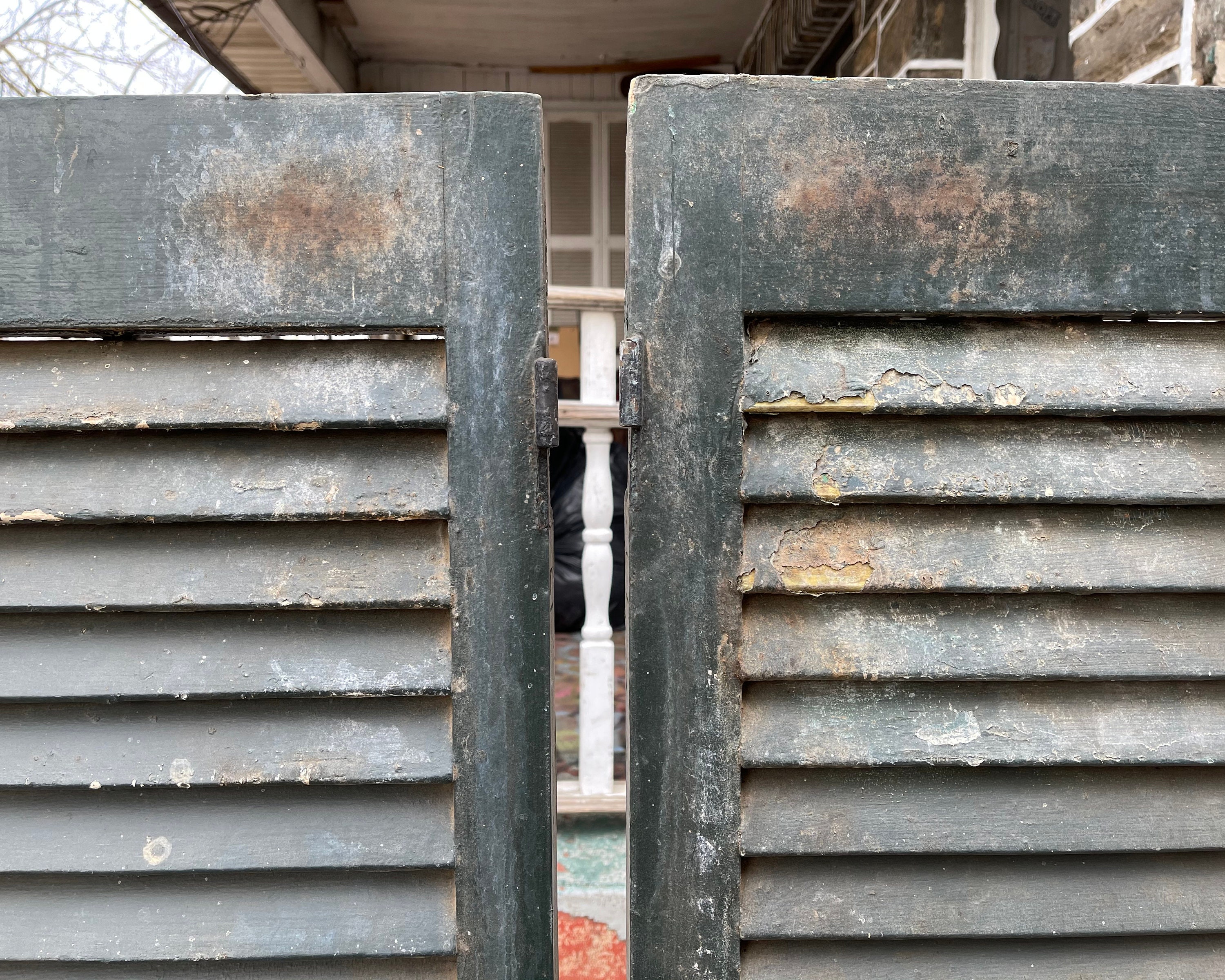 Antique Shutters Wooden Louvered Shutter Doors Large Tall | Etsy