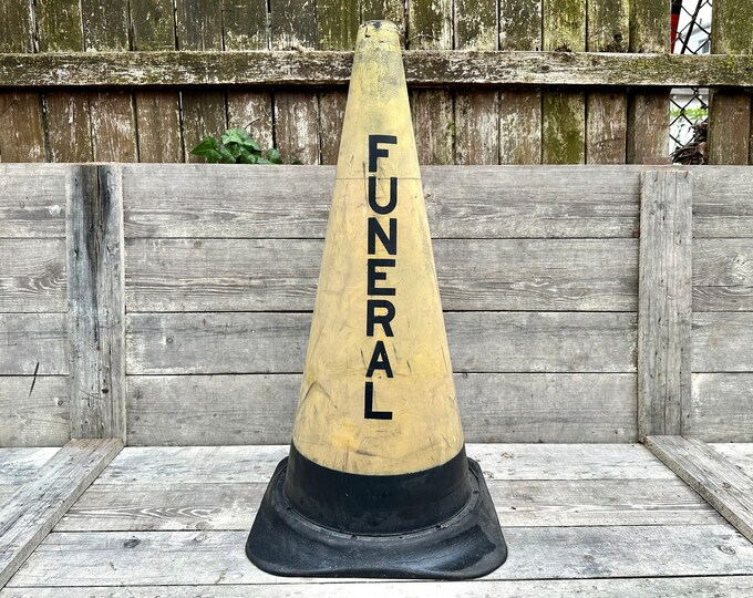 Vintage Funeral Home Traffic Cone Sign, Funeral Home Parking, Morbid ...