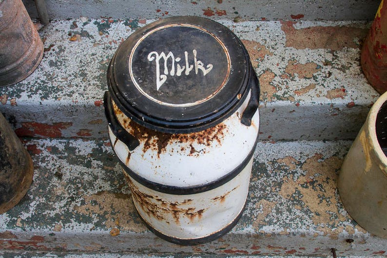 Vintage Metal Milk Can Antique Milk Jug Large Milk Churn - Etsy