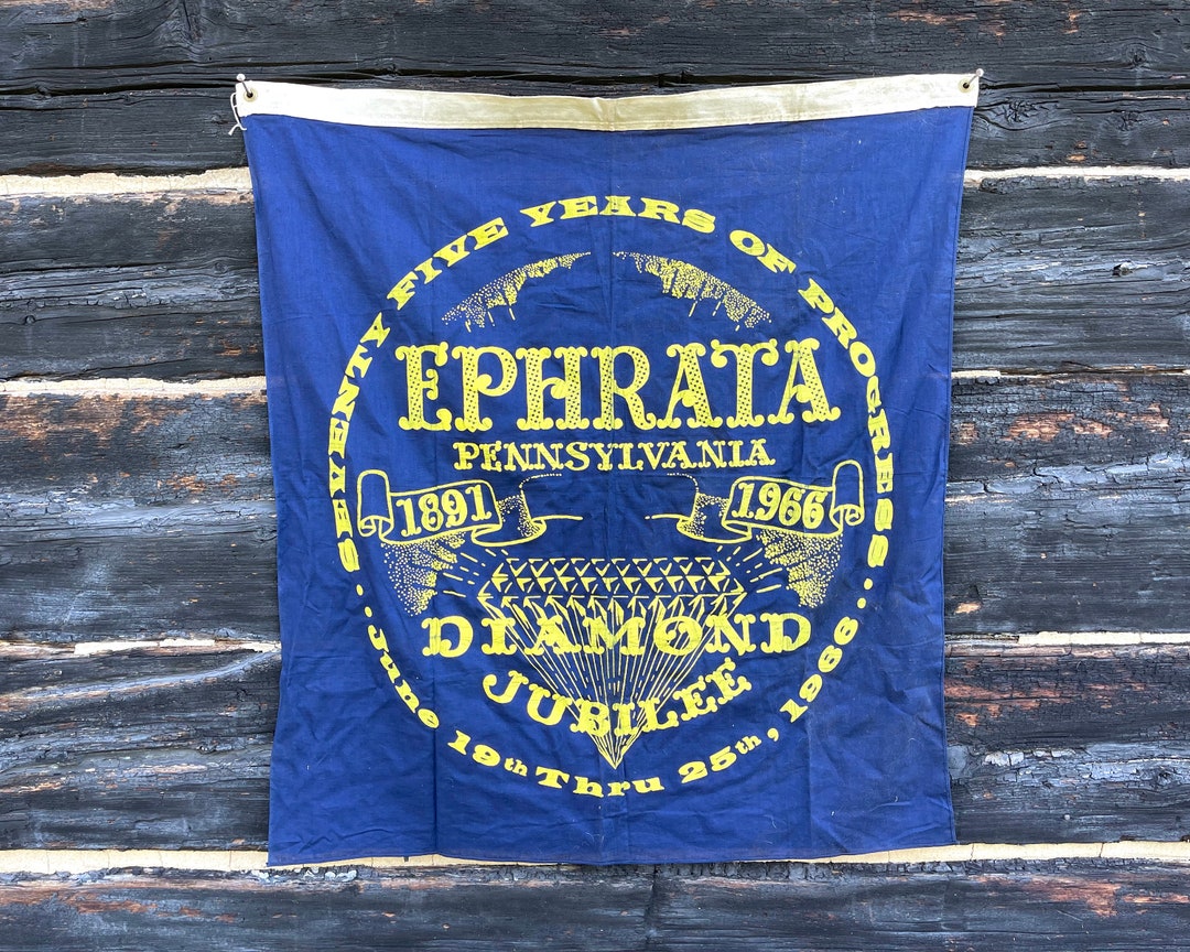 Vintage Flag Ephrata PA Lancaster Pennsylvania Diamond Jubilee Banner ...