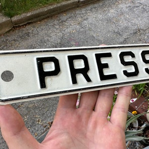 Press Sign, Vintage Embossed Metal Median News Newspaper Sign, Old Tin ...