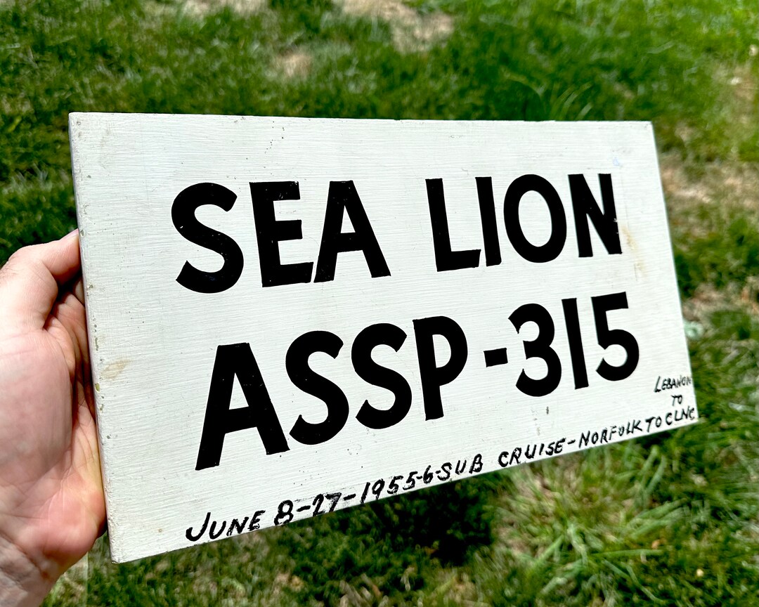 Vintage WWII SEA LION Submarine Sign: Military Nautical Decor - Etsy ...