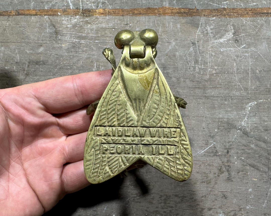 Antique Advertising Fly Box Paperweight Match Safe Laidlaw Wire Peoria ...