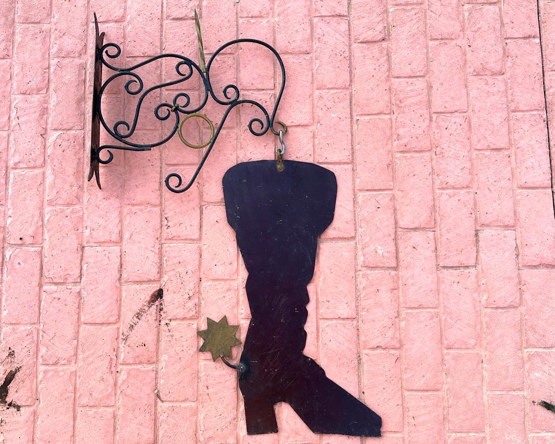 Cowboy Boot Sign on Bracket, Iron Boot Trade Sign, Metal Shoe, Large ...