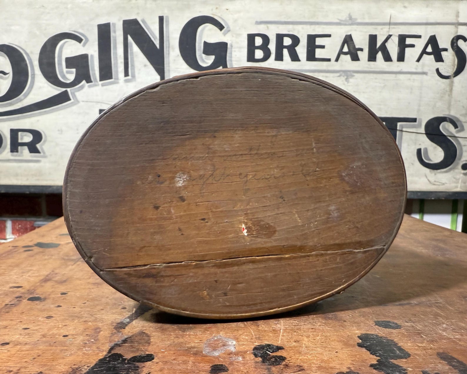 Antique Shaker Box: Inscribed Primitive Wooden Oval Pantry Container - Etsy