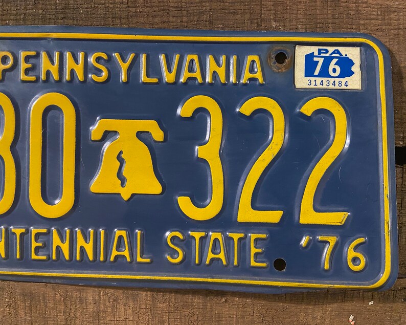 Pennsylvania Bicentennial State License Plate 1976 PA | Etsy