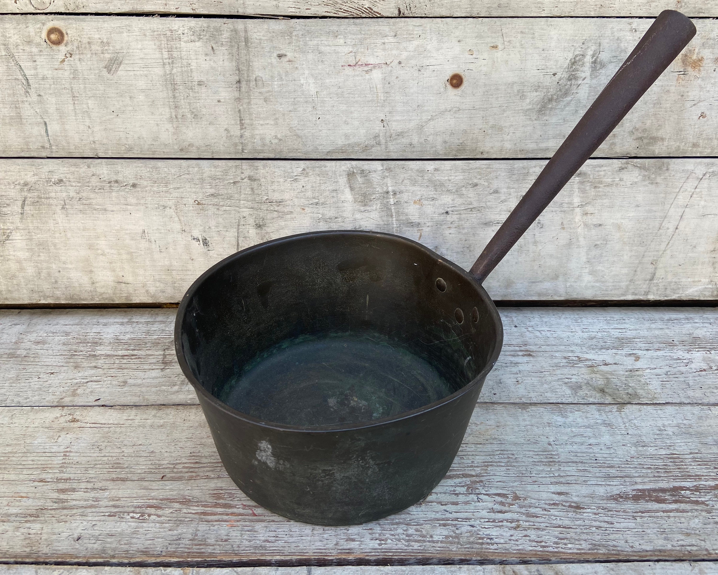 Brass Metal Pot With Handle Planter Vintage Metal Pot Farm | Etsy