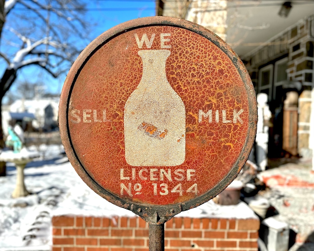 Antique "we SELL Milk" Sign: Country Store Advertising, Farmhouse Decor ...