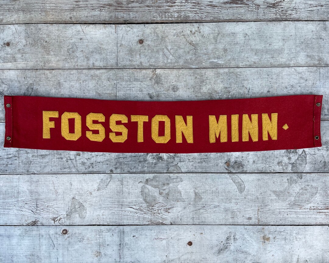 Vintage Fosston Minnesota Felt Banner: Stitched Town Sign - Etsy