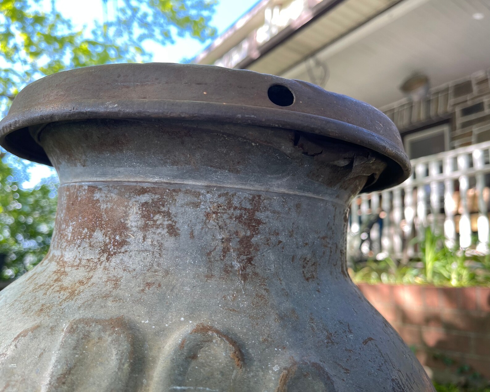 Antique KEYSTONE Dairy Milk Can: Farmhouse Yard Art, Western Maryland ...