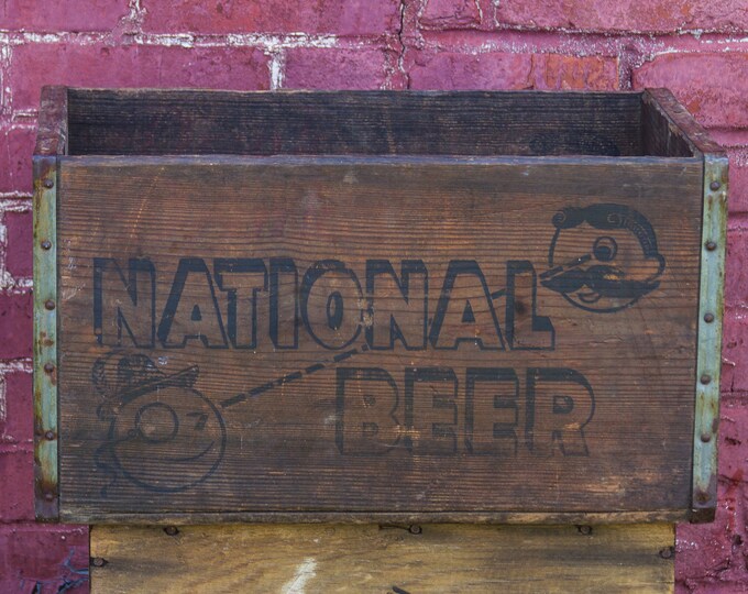 Vintage Beer Crate NATIONAL BEER Box Natty Boh Man Natty Bo Baltimore ...
