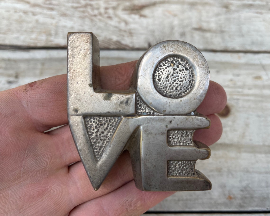 Vintage Love Park Statue Small Metal Sculpture Art Deco - Etsy