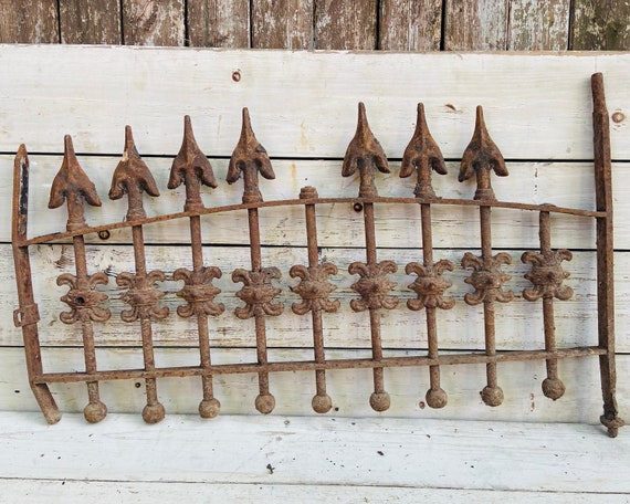 Antique Spiked Fence Wrought Iron Curved Top Spear Head Spikes | Etsy