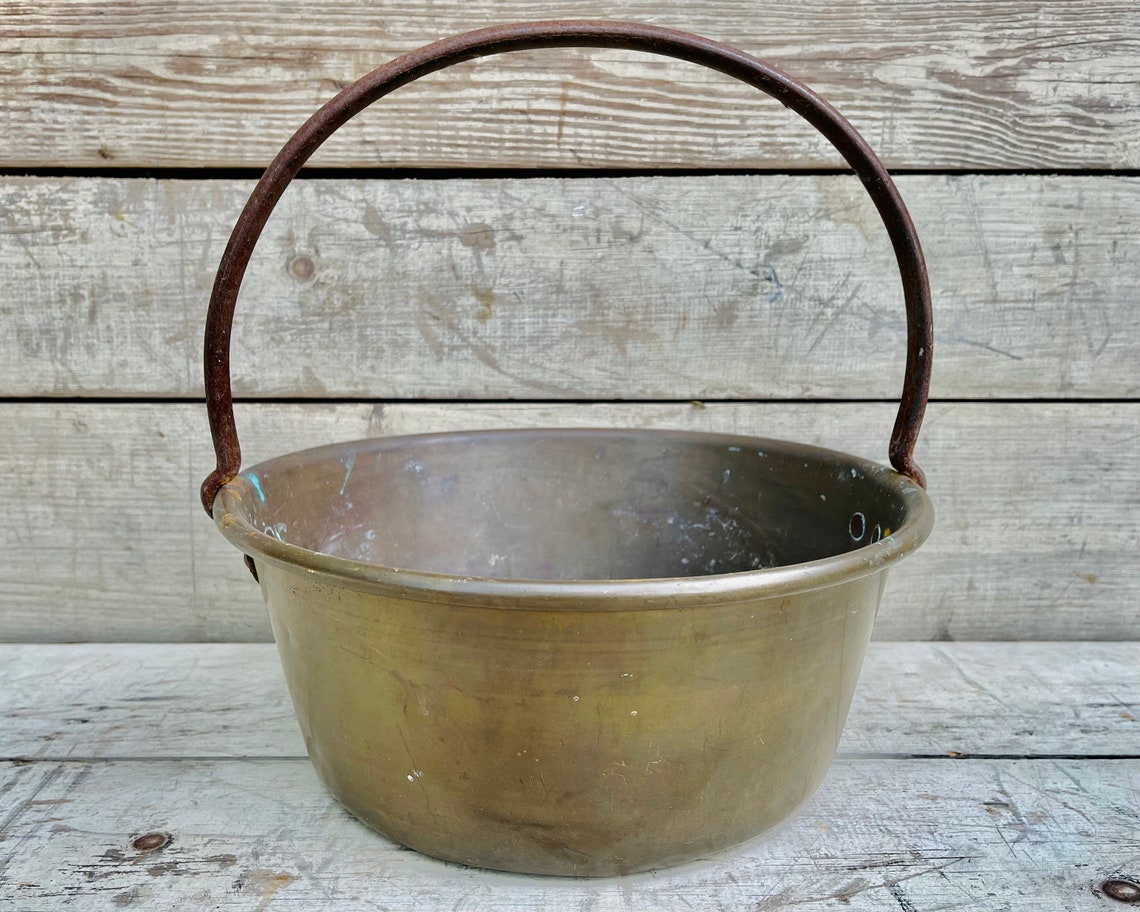 Antique Brass Pot Vintage Wash Pot Basin Farmhouse Antiques | Etsy