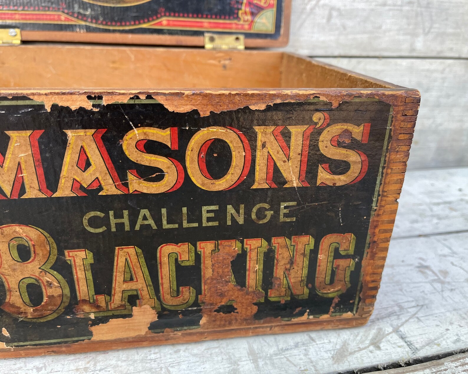 Antique Shoe Polish Box Early Americana Advertising Front | Etsy