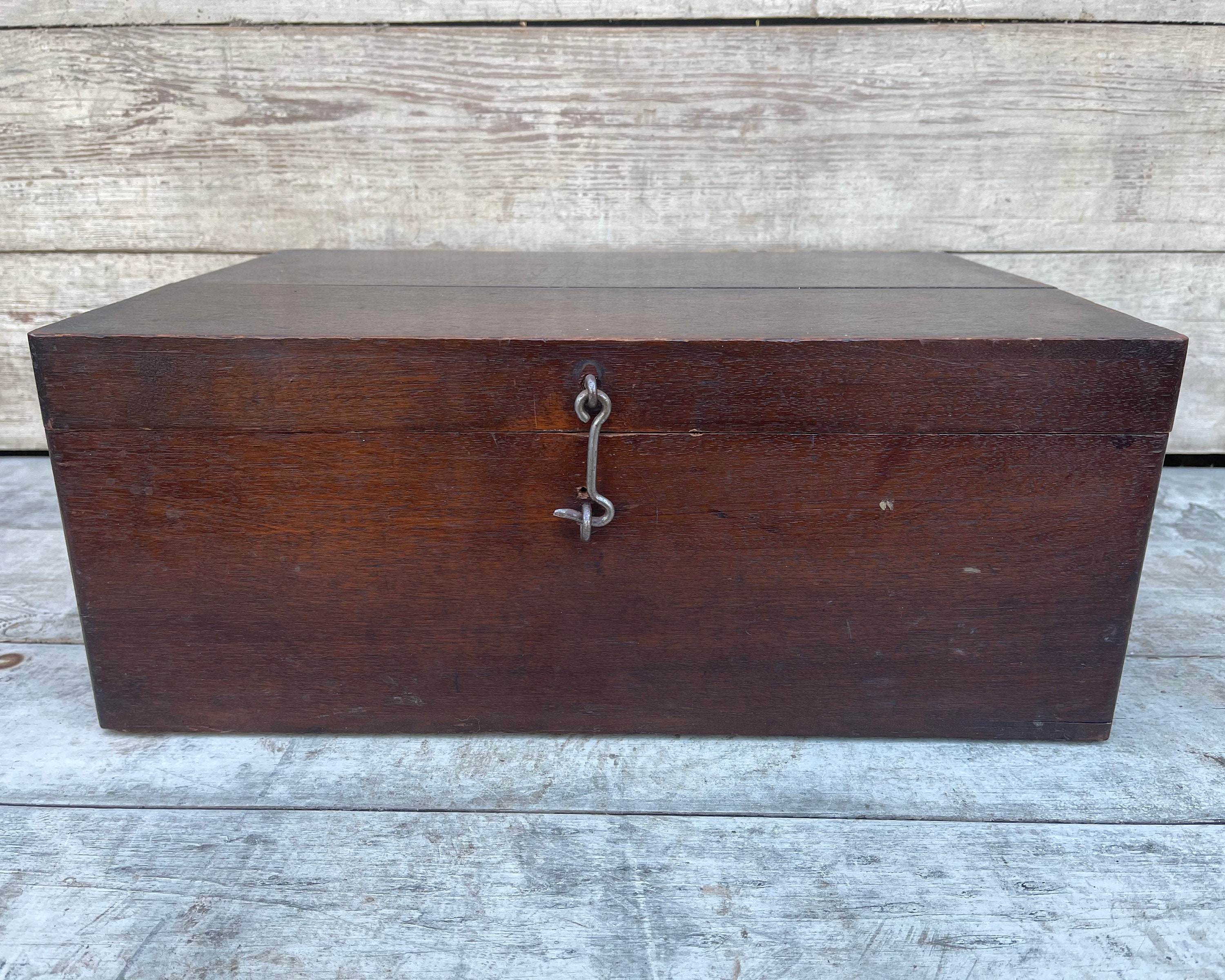 Vintage Wooden Box With Latch Wood Latch Box Storage Box - Etsy