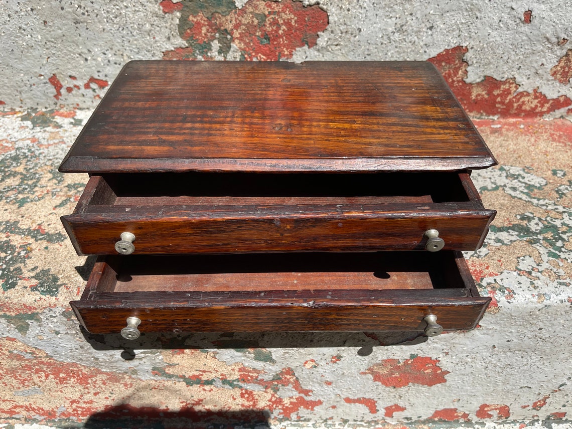 Antique Spool Cabinet Wooden Sewing Cabinet Two Drawer Chest | Etsy