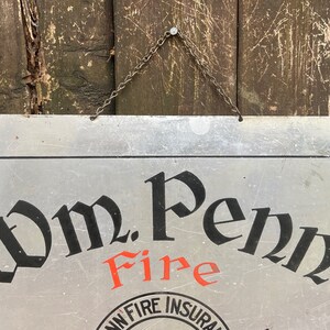 Antique Sign for William Penn Fire Insurance Company of Philadelphia ...