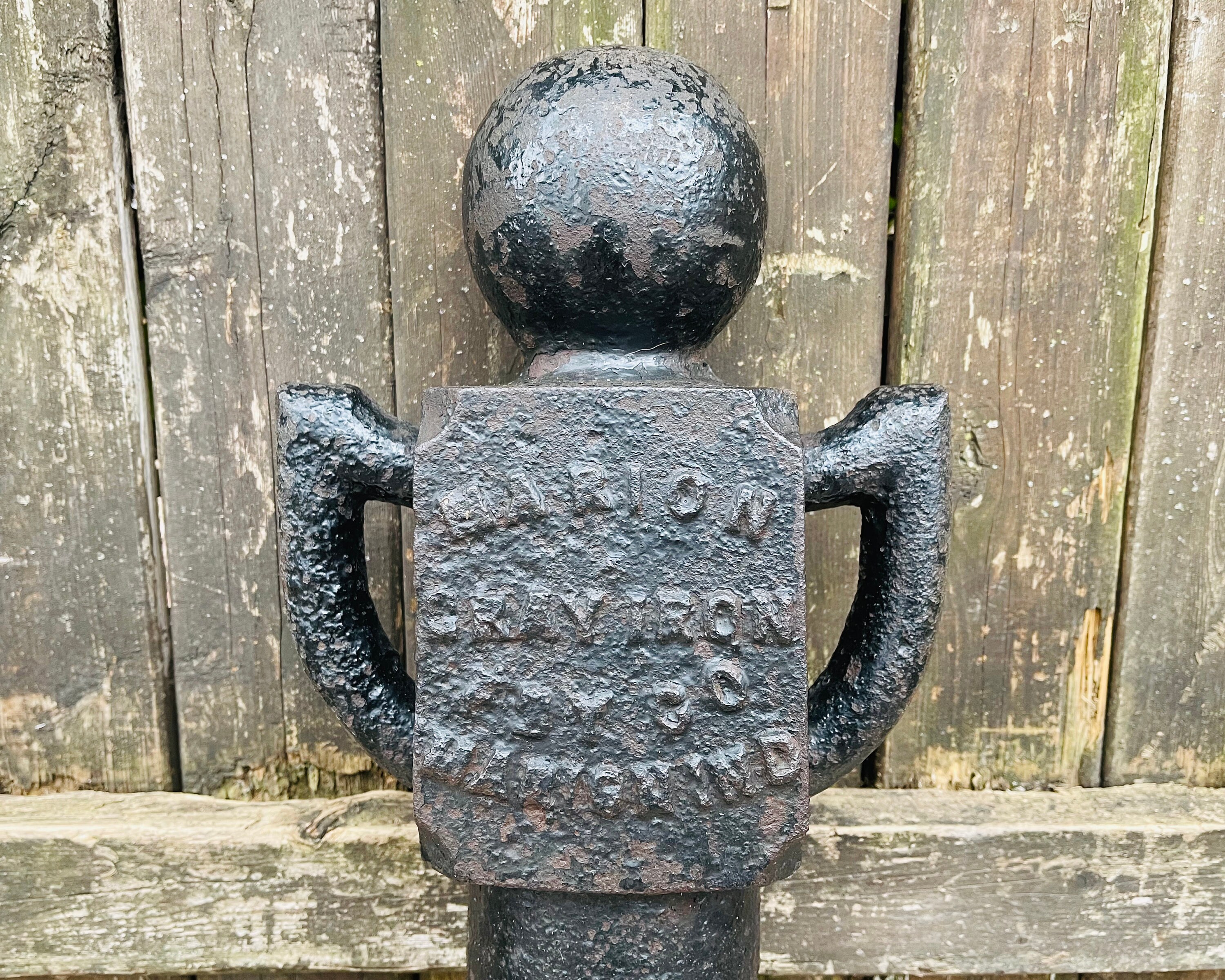 Antique Cast Iron Hitching Post Large Trophy Handle and Ball | Etsy