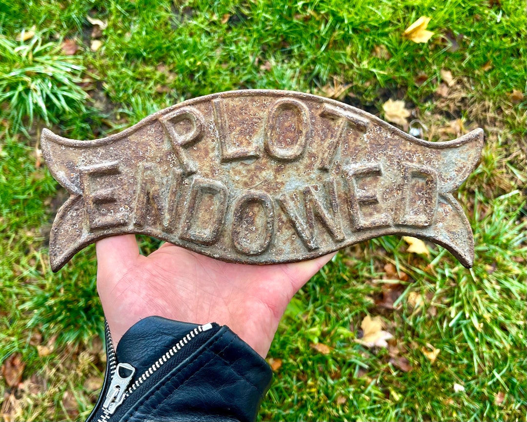 Antique Cemetery Plot Marked Victorian Grave Yard Cast Iron PLOT ...