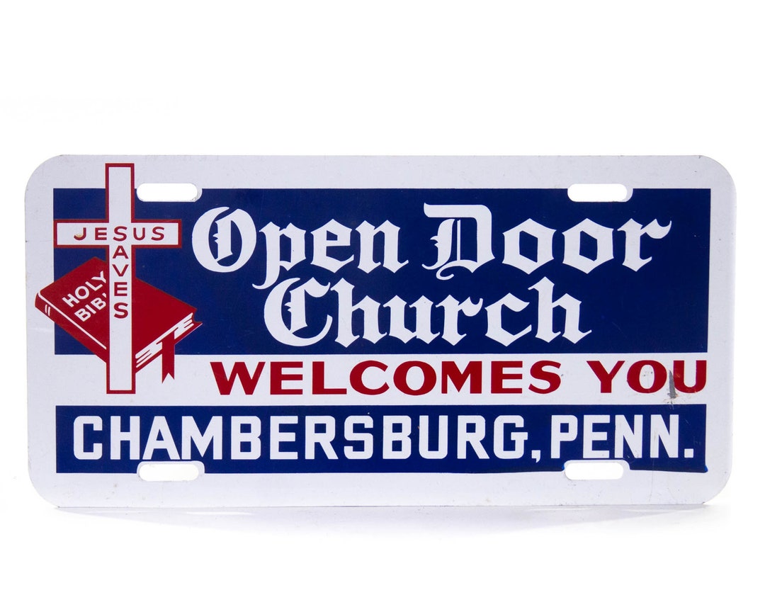 Chambersburg Pennsylvania Open Door Church License Plate JESUS SAVES ...