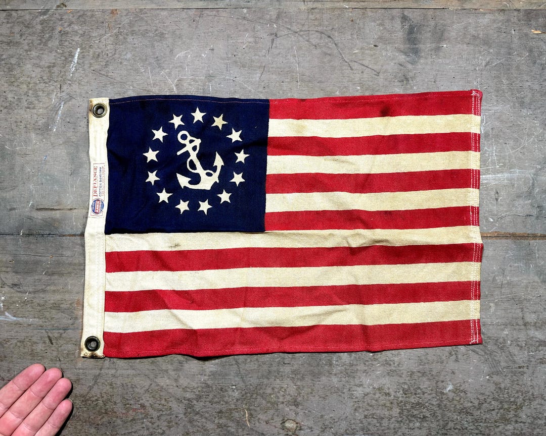 Nautical Flag, Anchor Flag, Antique Yacht Ensign, Military Flag ...