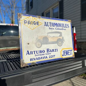 Antique Porcelain Paige Jewett Automobiles Sign: 1920s Garage ...